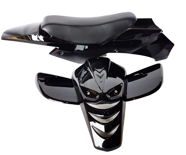 FMQ19 PLAIN BLACK MINI QUAD FAIRING PLASTICS WITH SEAT – Orange Imports